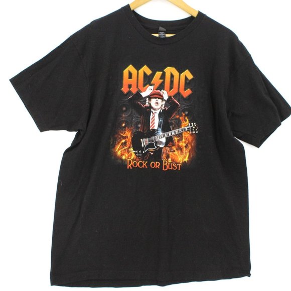 Tultex | Shirts | Tultex Acdc Tshirt Mens Black Short Sleeve Rock Or ...